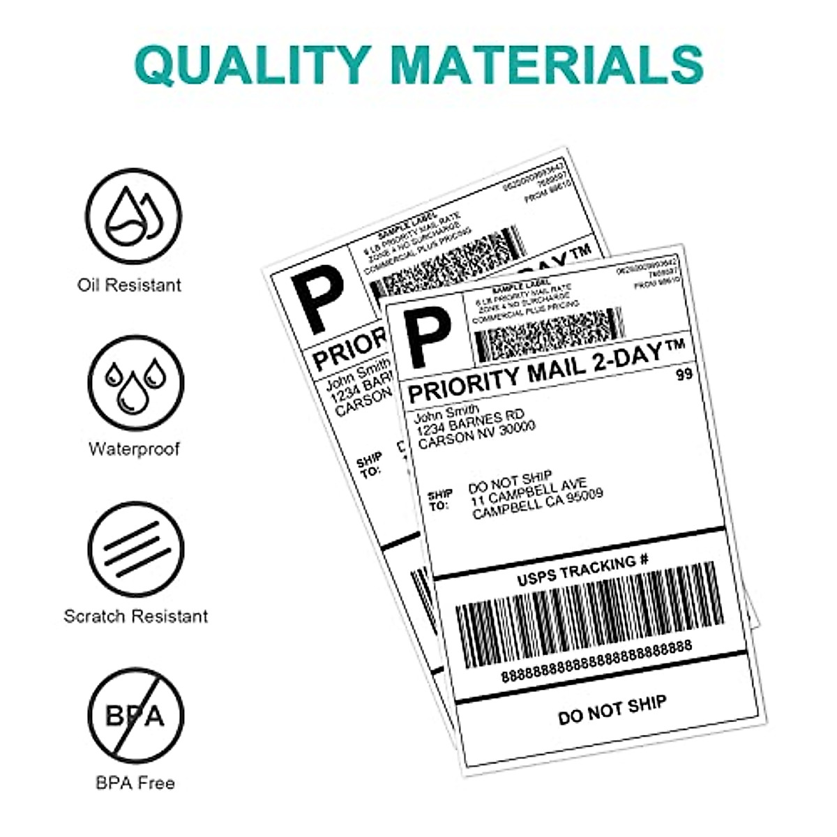 Tordorday USB Thermal Label Printer for Shipping Packages, 4x6 Thermal Labels (2 Rolls)