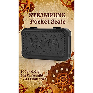 WEIGHTMAN Gram Scale, 200/0.01g Black Scale, Scales Digital Weight Grams with 50G Calibration Weight, Digital Pocket Scale Gram and OZ, Small Digital Scale 6 Units, Large LCD Screen, Battery Included