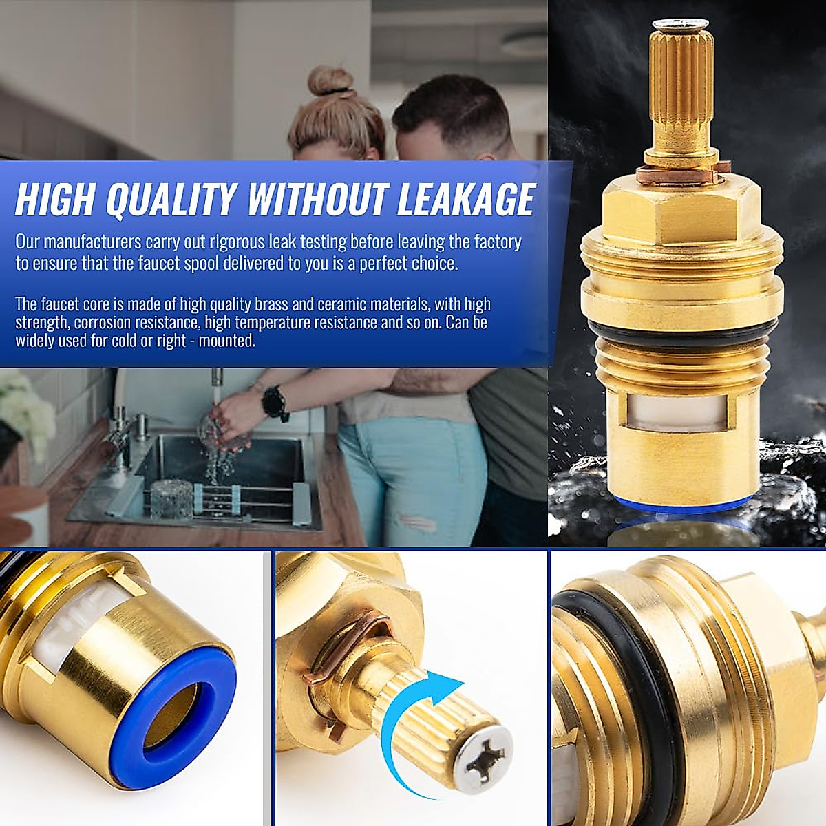 Kitchen Faucet Cartridge Replacement Parts for Hansgrohe 94008000, Cold Flow Right Side Installation Suitable for Shower Valve Cartridge (94008000)