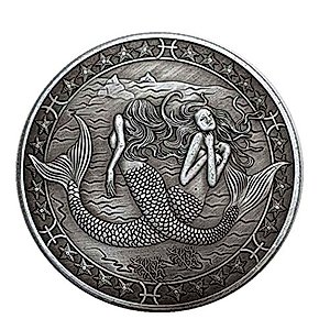 WaNana Constellation Copper Plated Silver Relief Coins Box-Commemorative Antique Lucky Silver Coins Love Mermaid Sun God Coins Pisces