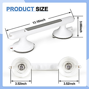 Grab Bars for Shower(2 Pack), Shower Handle for Bathroom, Suction Cup Grab Bars with Indicators, Shower Handles for Elderly, Handicap Grab Bars for Senior, Tool Free & No Drill Balance Bar for Bathtub