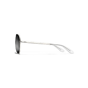 ROKA Phantom Performance Aviator Non-Polarized Sunglasses for Men and Women - Silver Frame - Dark Artic Mirror Lens