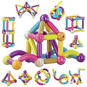 Contixo Kids Magnet Toys - ST1 150 PCs Magnetic Tiles, 3D Building Blocks, STEM Construction Creativity, Imagination, Recreational, Educational Block for Children Toddler Kids Ages 4-8