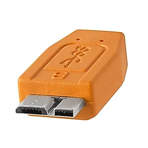 Tether Tools TetherPro USB-C to USB 3.0 Micro-B Cable | for Fast Transfer and Connection Between Camera and Computer | High Visibility Orange | 15 Feet (4.6 m)
