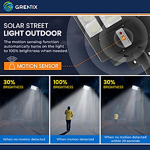 Complete Set of One Large and Two Small Solar Lights for Outdoor - Street Light 1152 LEDs 7000K Motion Activated Dusk to Dawn IP66 Waterproof Security Flood Lights Yard Garage Driveway Parking Lot