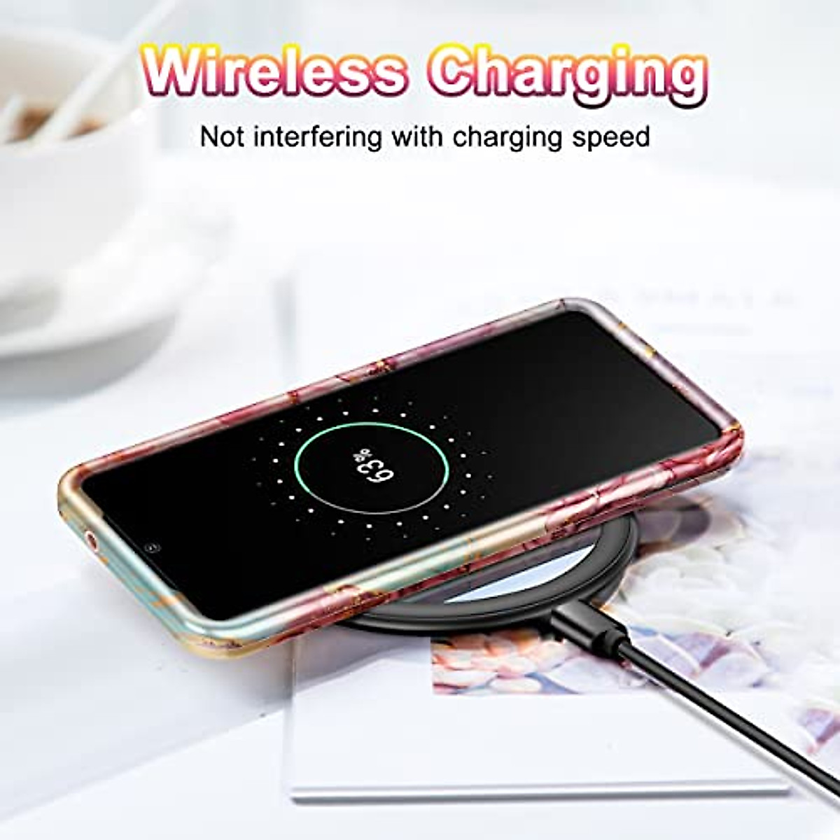 Btscase for Samsung S20 Plus/S20+ Case, Marble 3 in 1 Heavy Duty Shockproof Full Body Rugged Hard PC+Soft Silicone Drop Protective Women Girl Covers for Samsung Galaxy S20 Plus 6.7 inch, Rose Gold