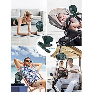 Camping Fan with Remote Control - 65Hrs 12000mAh Rechargeable Fan, 3 Speeds & Timing Battery Powered Fan with Light & Hook, Tent Fan for Camping, Camp Fan for Tent, Battery Operated Fan, Green