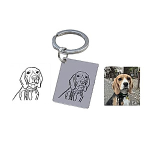 Dog Tag keyring, Customization Jewelry, Personalised Keyring - Calendar Photo Engraved Key Chain Fob - Pet Picture Jewelry, Pet Tag with Address, Dog Picture with address, Engraved your Phone Number