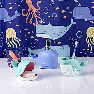 Allure Home Creation Whales 4-Piece Resin Bath Accessory Set