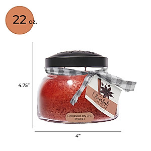 A Cheerful Giver - Evenings On The Porch Mama Scented Glass Jar Candle (22oz) with Lid & True to Life Fragrance Made in USA