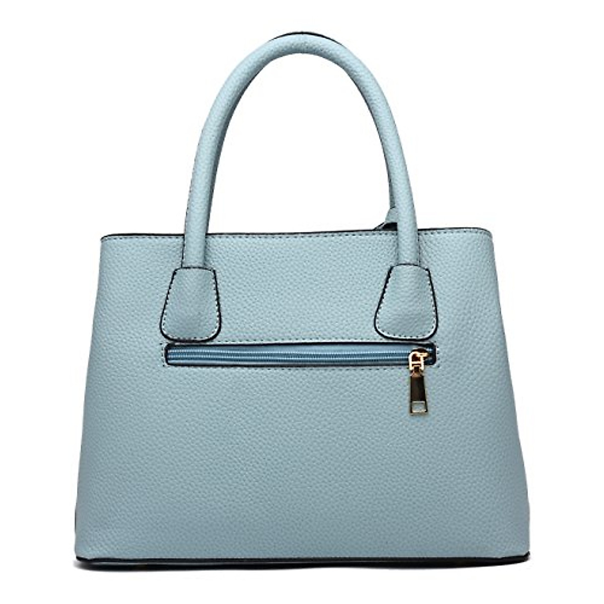 Covelin Women's Top-handle Cross Body Handbag Middle Size Purse Durable Leather Tote Bag Light Blue