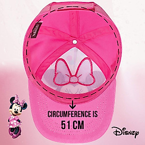 Disney Minnie Mouse Toddler Girls Pink Baseball Cap - Many Styles - Ages 2-4 Years - Adjustable Velcro Closure (Pink/White)