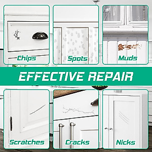 Addurden White Touch Up Paint, Multi-Surface Touch Up Paint Pen, White Paint for Wall, Interior and Exterior Repair Scratches, Paint Touch Up Pens for Furniture Appliance Tile Cabinet Bath(Semi-Gloss)