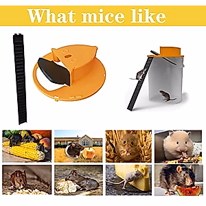 CATIIOR 1/2/3 Packs Mouse Trap Indoor Outdoor Reusable Smart Rat Outdoors Humane Traps Bucket Lid Chipmunk Mice for House (3), Yellow, (MK500JK/G)