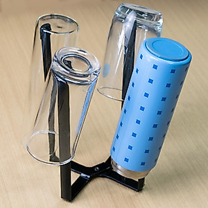 Mukkuri Kitchen Stand Holder, Plastic Bag Drying Rack, Multifunctional Countertop Cups Bottles Drying Rack for Plastic Bags, Bottles and Cups, Shelf Trash Bag