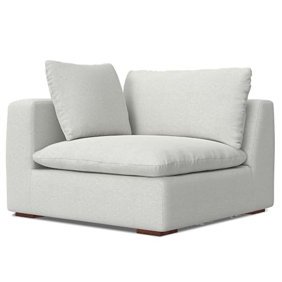 SIMPLIHOME Jasmine 3-Seater Modular Sofa in Velvety Chenille Polyester-Blend Performance Fabric, Cloud Grey, 125-inches Wide, Handcrafted Contemporary-Style Couch for Living Room