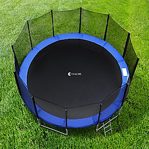 Exacme Trampoline Pad Replacement Round Safety Spring Cover, No Hole for Pole (Blue, 14 Foot)