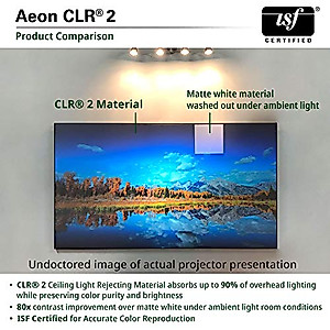 Elite Screens Aeon CLR2 Series, 16:9, Edge Free Ceiling and Ambient Light Rejecting Fixed Frame Projector Screen for Ultra-Short Throw Projectors Fixed Frame (103" Diagonal, 16:9)