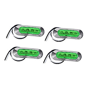 Mikinona 4pcs Boat Trailer Kit Turning Light Trailer Side Light Signal Side Marker Light Abs Truck Green LED Truck Tail Truck Indicator Light