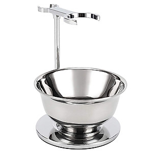 PerPro Deluxe Shaving Razor & Brush Stand with Double Layer Stainless Steel Soap Bowl Set,Compatible with Cartridge Razor,Gillette Razor,Safety Razor,Badger Shaving Brush,Gifts for Him