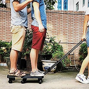 Portable Folding Handcart Folding Trolleys Portable Cargo Handling Car Push Hand Truck Folding for Easy Storage and 360 Degree Swivel Wheels Multi Function Folding Handcart