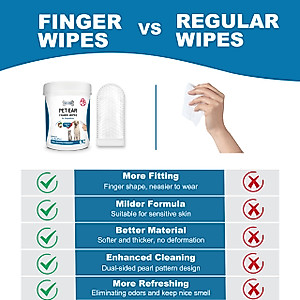 SoFednan Ear Finger Wipes，Pet Ear Cleaner Finger Wipes for Dogs and Cats，Remove Ear Wax and Dirt，Stop Smelly & Itchy Ears, Non-Irritating - Hypoallergenic (60 Count, Coconut Scent)