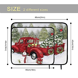 C.IOPMNU Christmas Red Truck Dish Drying Mat - 18" x 24" Microfiber Dish Mat Absorbent Drying Pad Heat-resistant Dish Drainer Mats for Kitchen Countertop
