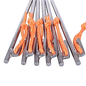 iBasingo 6 pcs Titanium Alloy Tent Pegs Outdoor Camping Awning Tent Stakes Lightweight Tent Nail Ti4012P-20CM