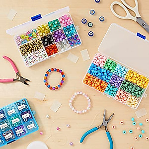 6 Pack Plastic Jewelry Organizer Box with Labels and Dividers for Custom Organization (7 x 4 x 1 in)