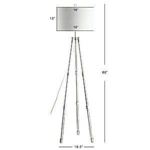 JONATHAN Y JYL2081A Arliss 60" Surveyor's Tripod Metal/Crystal LED Floor Lamp Contemporary,Glam,Modern,Transitional for Bedrooms, Living Room, Office, Reading, Chrome