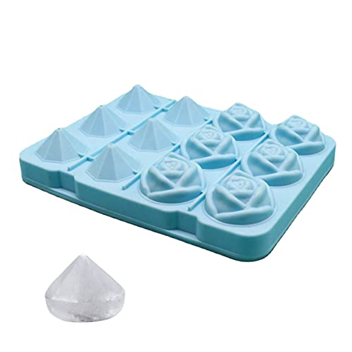 Rose Flower Ice-Cubes Tray Mold Reusable Ice-Cubes Maker Resin Mold Silicone Ice-Cream Molds Party Bar Kitchen-Tools Rose Flower Mold