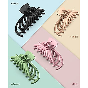 Hair Clips for Women - OPAUL Matte Nonslip Large Hair Claw Clips for Thick and Thin Hair, 4.7 Inch Strong Hold Big Hair Clips Fashion Hair Styling Accessories Christmas Gifts for Women Girls (4 Pack)
