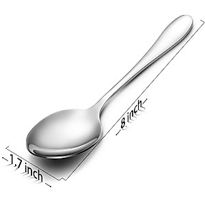 Aebeky 12-Piece Stainless Steel Dinner Spoon,Large Tablespoons,8-Inches (12-Piece)