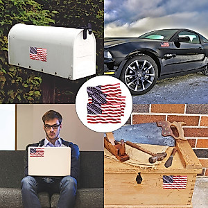 3PCS Reflective American US Flag Decal for Car, 5''×3'' Vinyl Thin Blue Line USA Patriotic Stripe Stickers, Car Trucks Decor for Window Bumper, Police, Law Enforcement Officers (Red/F)