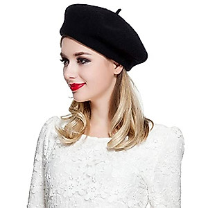 Jolbndcv 5 PCS Beret Hat French Beanie Hat Outdoor Hat Winter Hat Fashion Lady Hat（White, Gray, Black, Red, Khaki）