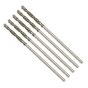 Bettomshin 1.2mm Diamond Twist Drill Bits High Speed Steel HSS for Glass Sea Shells Stone Tiles 10Pcs