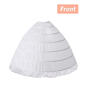 dgdgbaby Hoop Skirt Crinoline Underskirt Petticoat for Women Ball Gown Bridal Tulle Underskirt Wedding Dress (4 Hoops White)