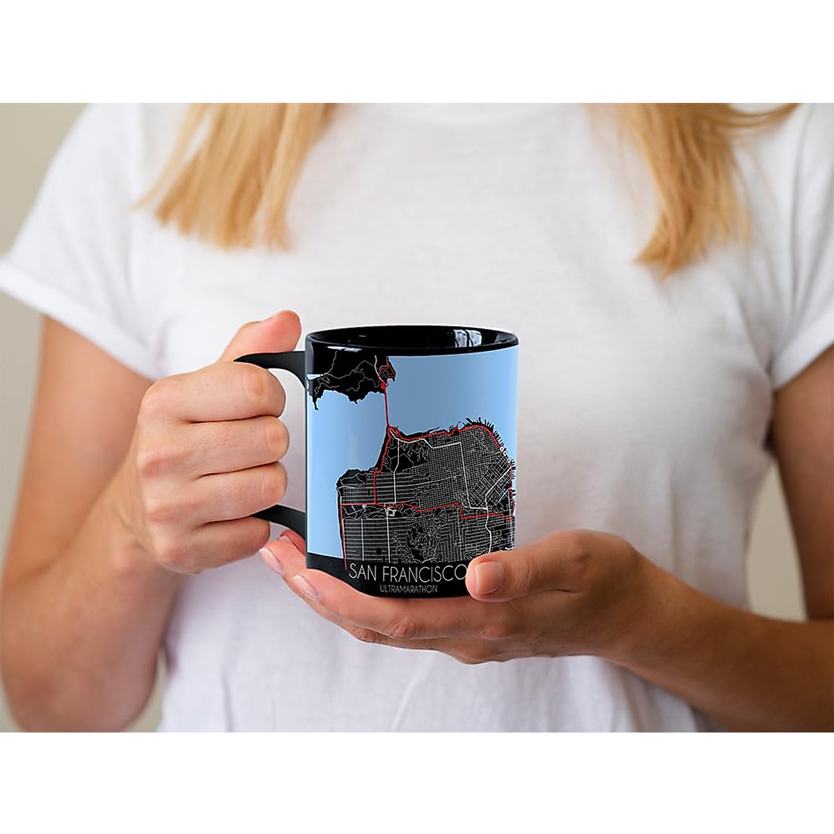 Ultra Marathon San Francisco Gifts and Souvenirs - Unique Drinkware - Ultra Marathon Race Momento - 11oz Black Ceramic Mug