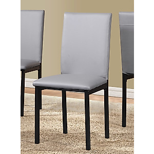 Roundhill Furniture 5 Piece Citico Metal Dinette Set with Laminated Faux Marble Top - Gray