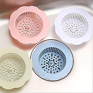 JIANYI Plastic Sink Strainer, Kitchen Sink Strainer, Large Wide Rim 4.5" Diameter Sink Strainer for Kitchen Sink - Pink
