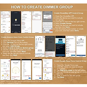 CLOUDY BAY Smart Dimmer Switch,Remote WiFi Light Switch,Compatible with Alexa and Google Home for Dimmable LED/CFL/Incandescent Bulbs, Neutral Wire Required, Single-Pole 3 Way,2 Pack