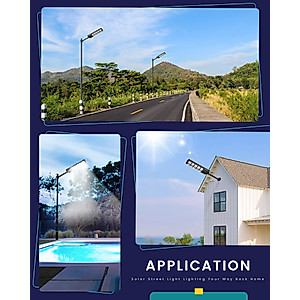 Lovus 2 Pack 3000W Commercial Solar Street Lights, 6000K Dusk to Dawn Solar Flood Light with Motion Sensor, Outdoor Solar Parking Lot Lights IP67 Waterproof for Courtyards, Playground, ST5-107-2