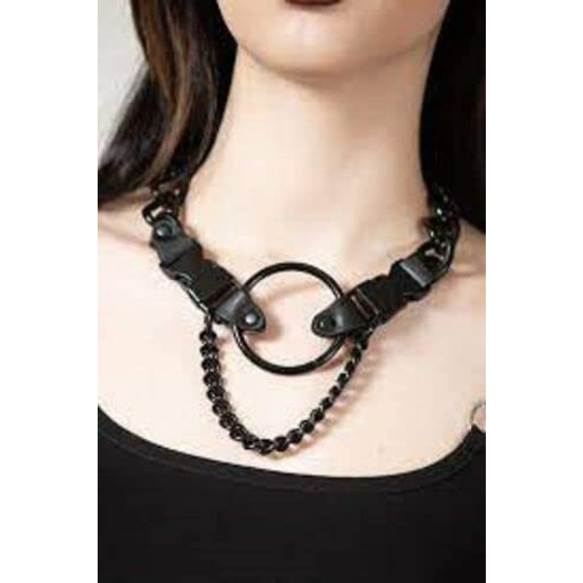 Killstar Insertion Chain Choker Chunky Black Metal Chain Necklace