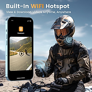 FreedConn R1 PRO Motorcycle Bluetooth Headset with【2K】 Camera [G-Sensor Lock], 2-8 Riders 1500M Helmet Intercom Systems, Motorcycle Helmet Camera - 128GB TF Card, Music Share/Infinite Battery/IP65