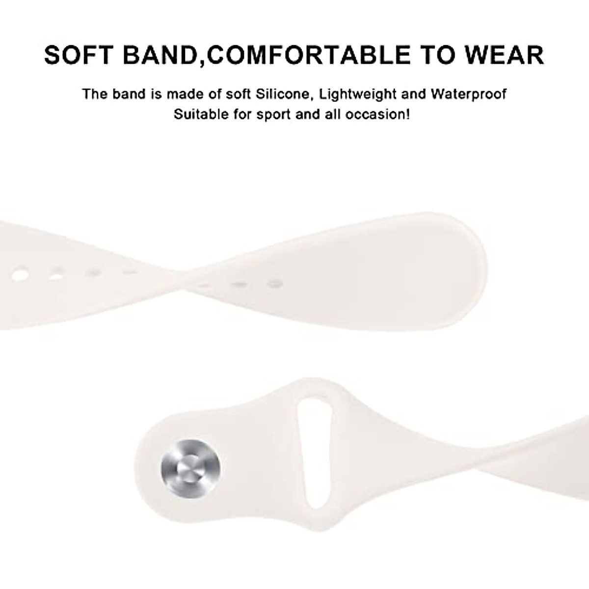 Vanjua Bands Compatible with Samsung Galaxy Watch 5 Band 40mm 44mm, Galaxy Watch 5 Pro Bands 45mm, 20mm Soft Silicone Sport Replacement Strap for Galaxy Watch 5 Band Women Men (Starlight)