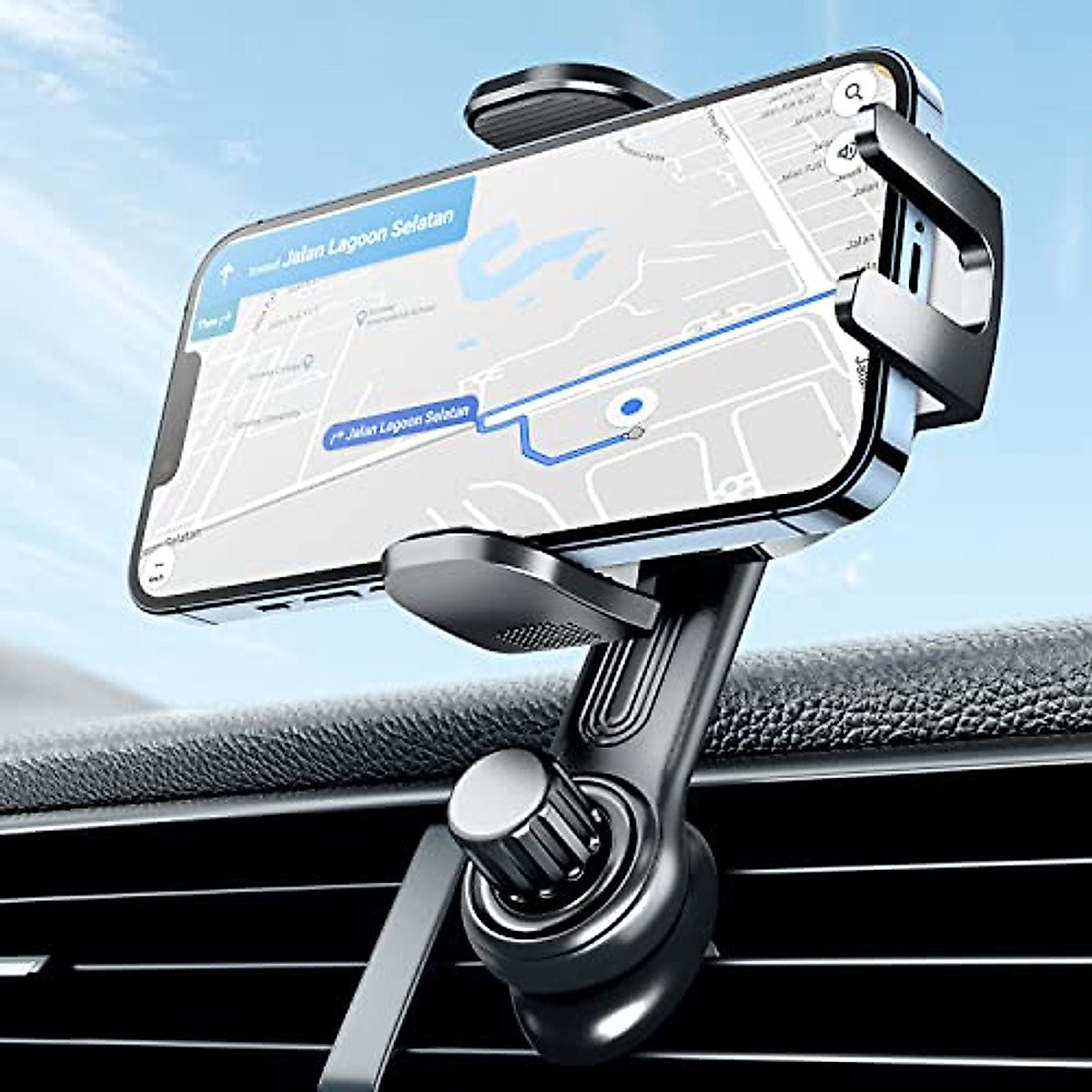 eSamcore Car Vent Phone Mount, Car Phone Holder Mount with Swing Arm Air Vent Clip Car Mount Cell Phone Holder Car for iPhone 12/13 Pro Max & All 4.7" - 6.9" Android Smartphone