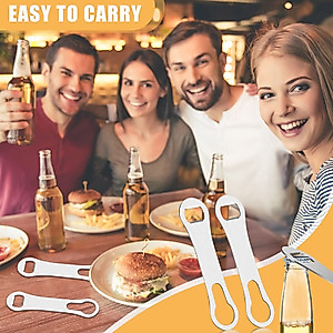 2 Pieces V Rod Bottle Opener and Pour Spout Remover Flat Metal Bar Speed Key Opener Stainless Steel Dog Bone Wine Bottle Opener for Bartenders Home Kitchen (Silver)