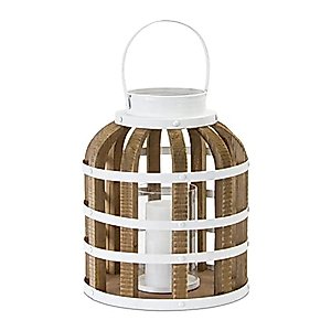 Melrose Intl. Lantern 12" x 14.5"H Wood/Metal