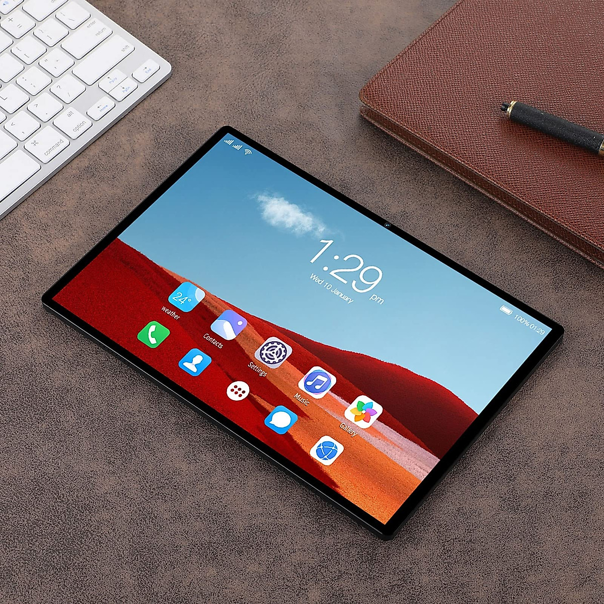 10.1 Inch 2 in 1 Tablet, Octa Core Processor 5G WiFi Tablet, 8GB RAM 256GB ROM 4G Cellular Tablet with Keyboard for Office, Business, Gaming 100‑240V Black (US Plug)