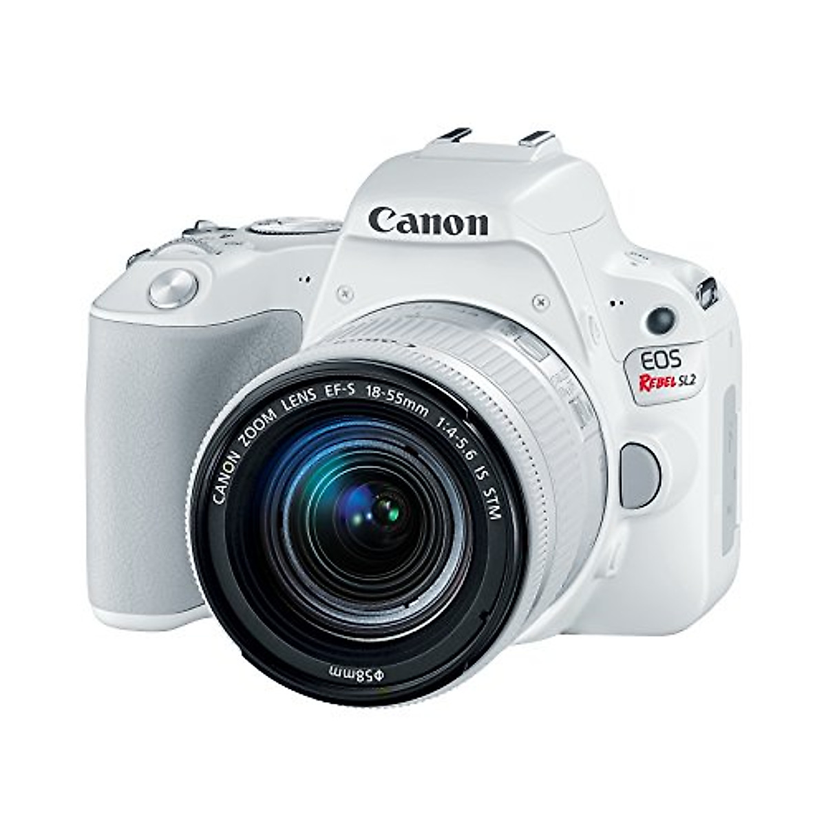 Canon Cameras US 2252C001 EOS Rebel SL2 (WH) EF-S 18-55mm f/4-5.6 STM (BK) Digital SLR Camera Kit, 3", White